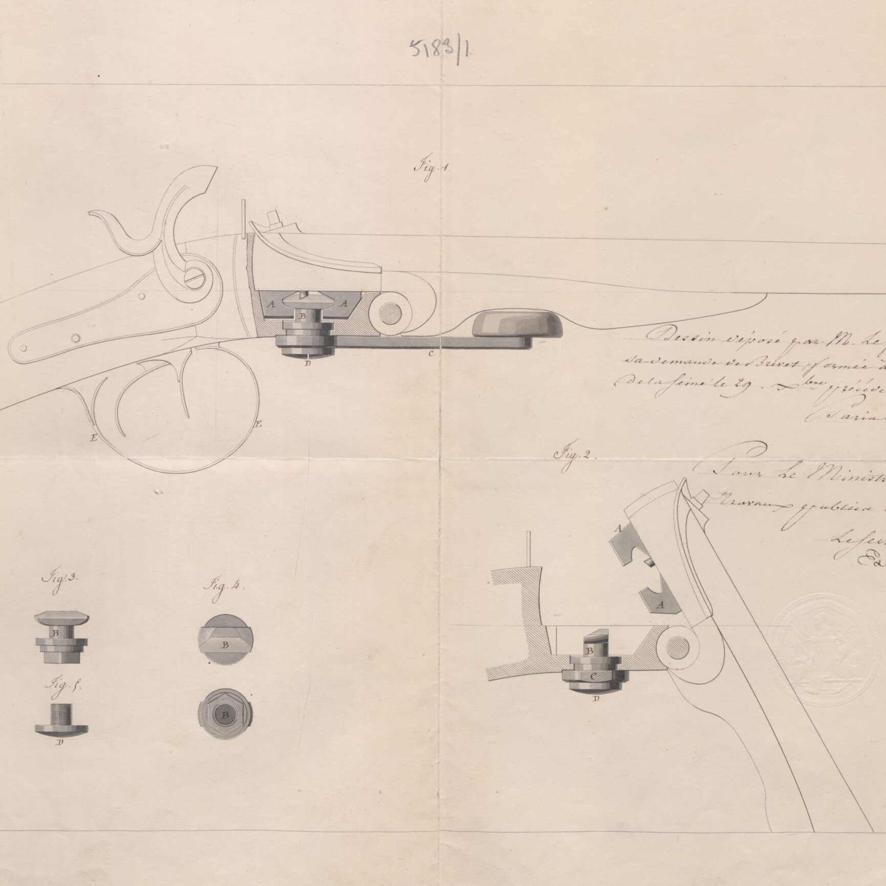 Extension and Improvement Patent Application for Breech-Loading Firearm ...