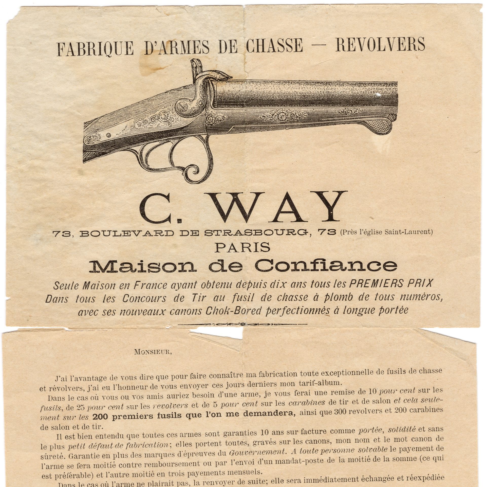 C. Way Shotguns and Revolvers – Lefaucheux System Design – The ...